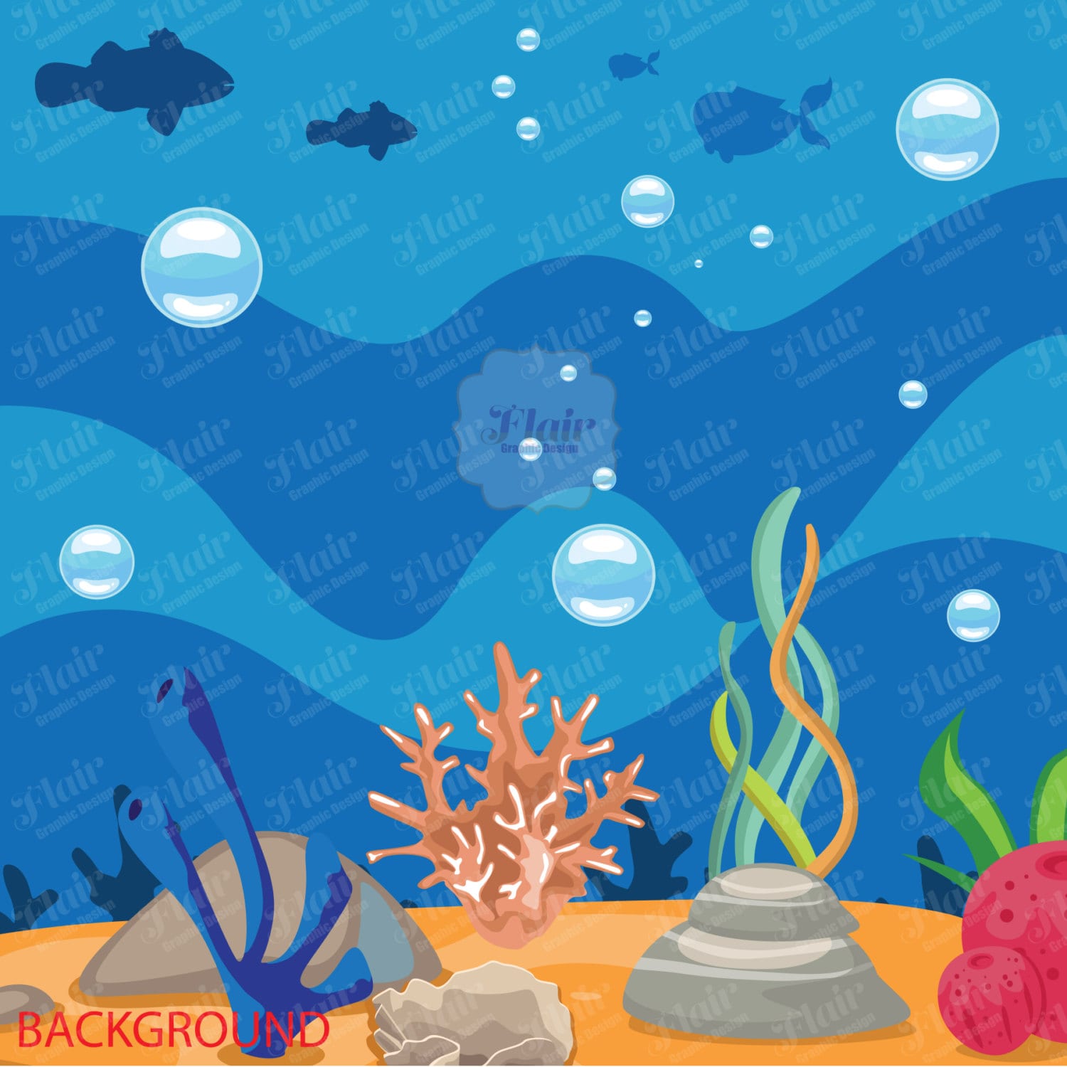 UNDER THE SEA Digital Clipart Mermaid Clipart Shark Whale - Etsy