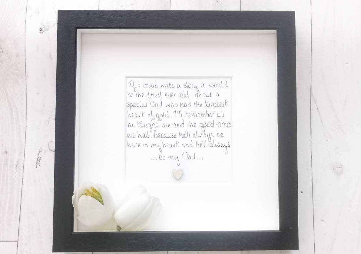 Funeral Flowers Keepsake Frame Memorial Gift Hand Written and - Etsy UK