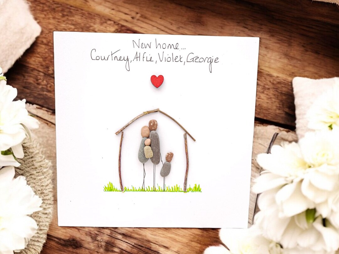 New Home Housewarming Card, Moving in Card, Good Luck Card for , Pebble ...