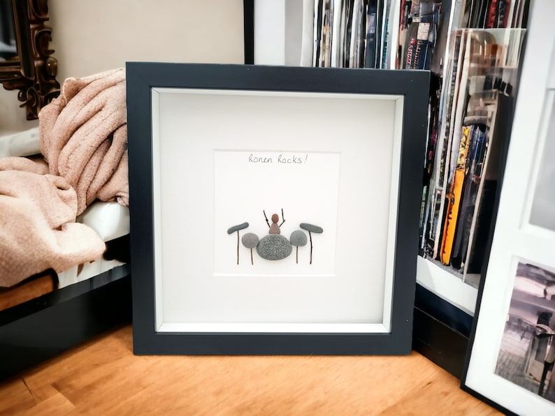 Drummer Personalised Pebble Art | Drummer Gift | Music Lover Gift ...