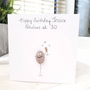 Personalised Birthday Milestone Card for Her Him Pebble Picture ...