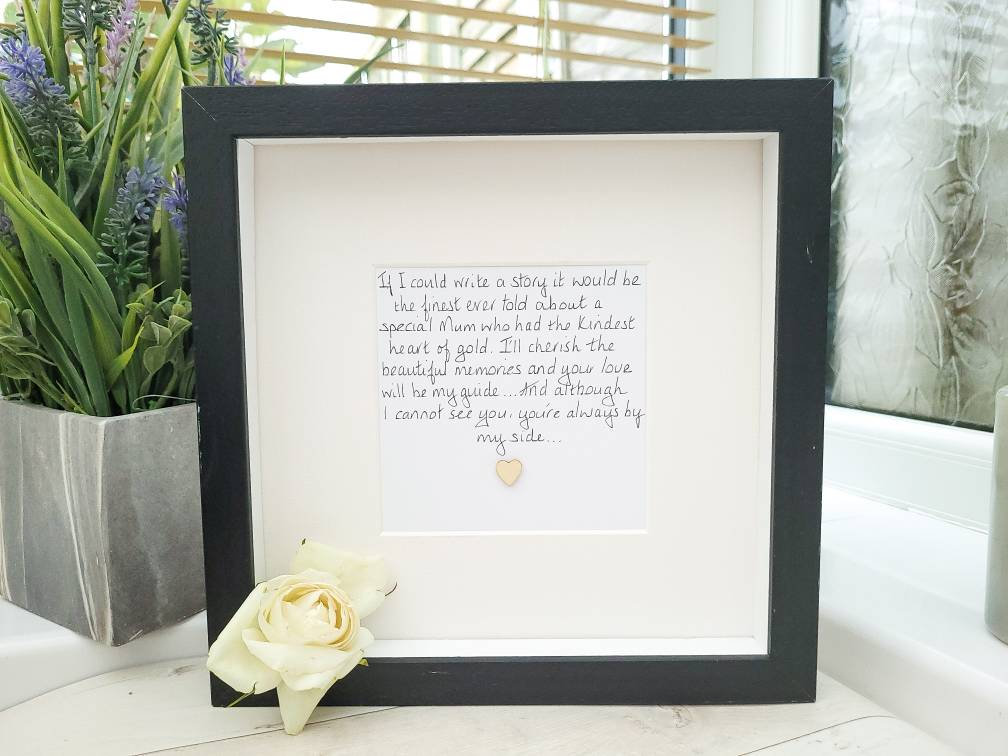 Funeral Flowers Keepsake Frame Memorial Gift Hand Written and | Etsy UK
