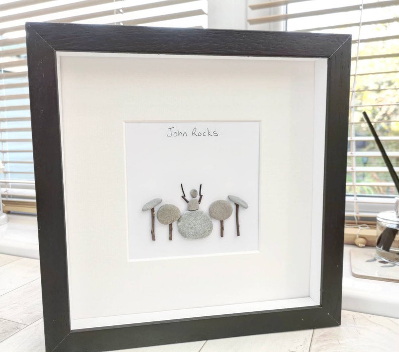 Drummer Personalised Pebble Art | Drummer Gift | Music Lover Gift ...