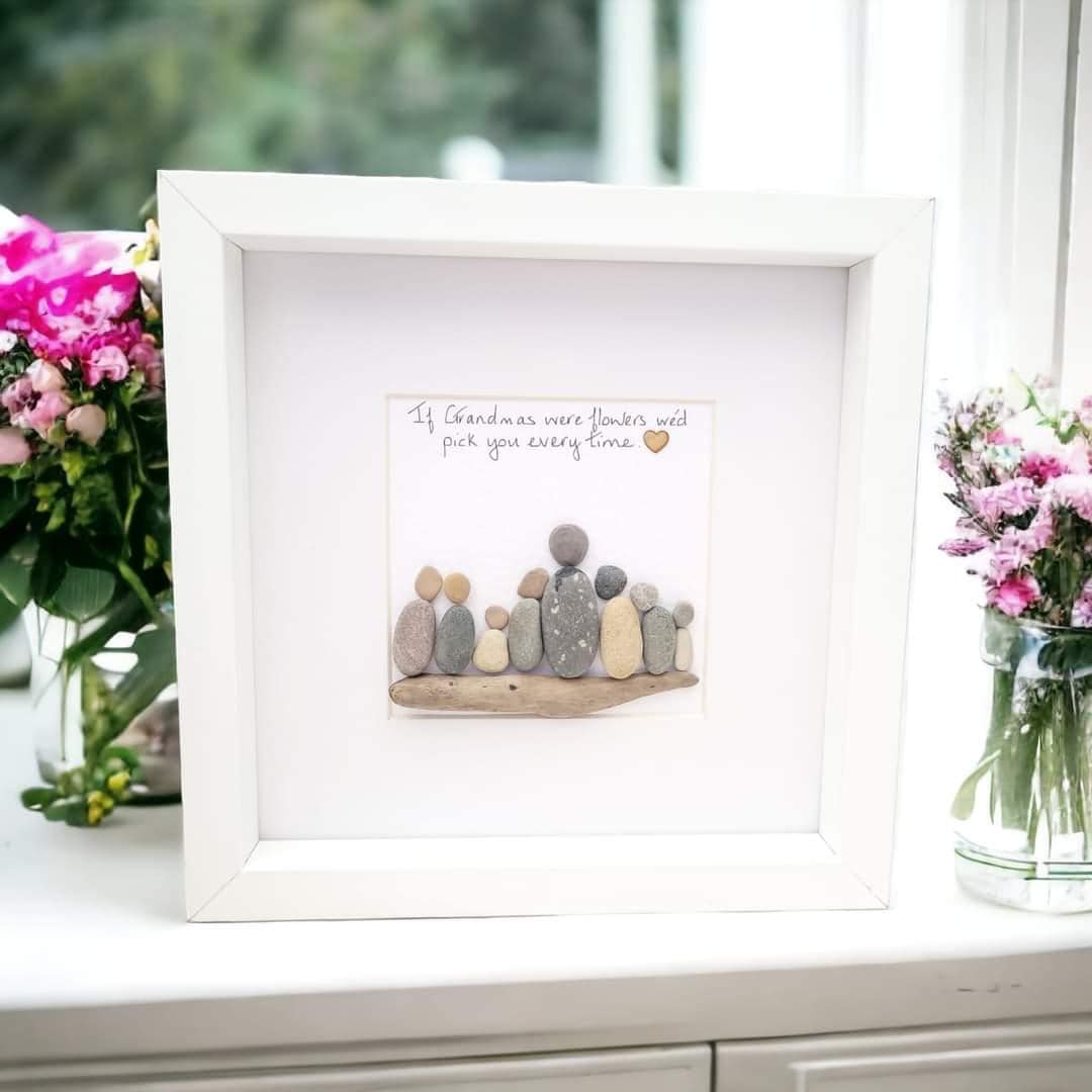 Grandchildren Grandma Grandad Family Pebble Picture,pebble Framed ...