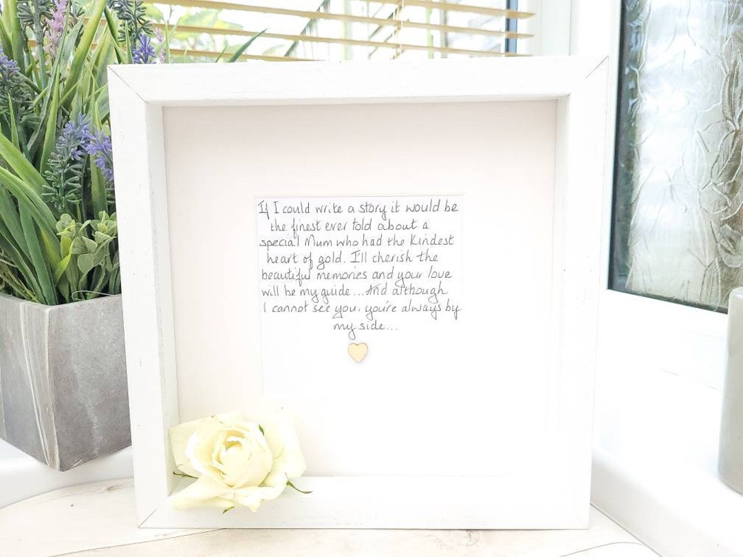 Funeral Flowers Keepsake Frame Memorial Gift Hand Written and - Etsy