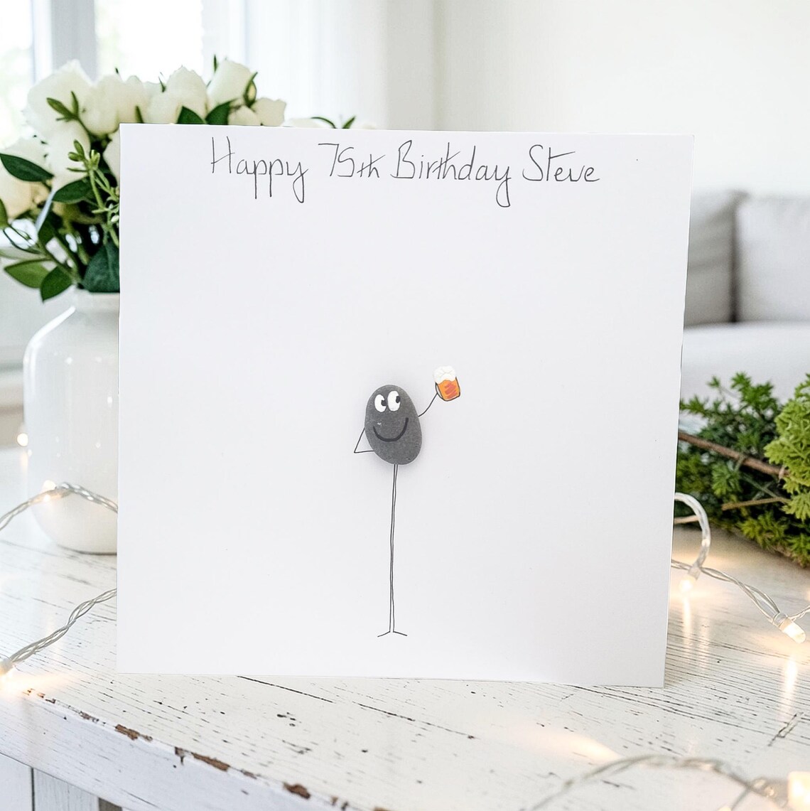 Personalised Birthday Milestone Card for Her Him Pebble Picture ...