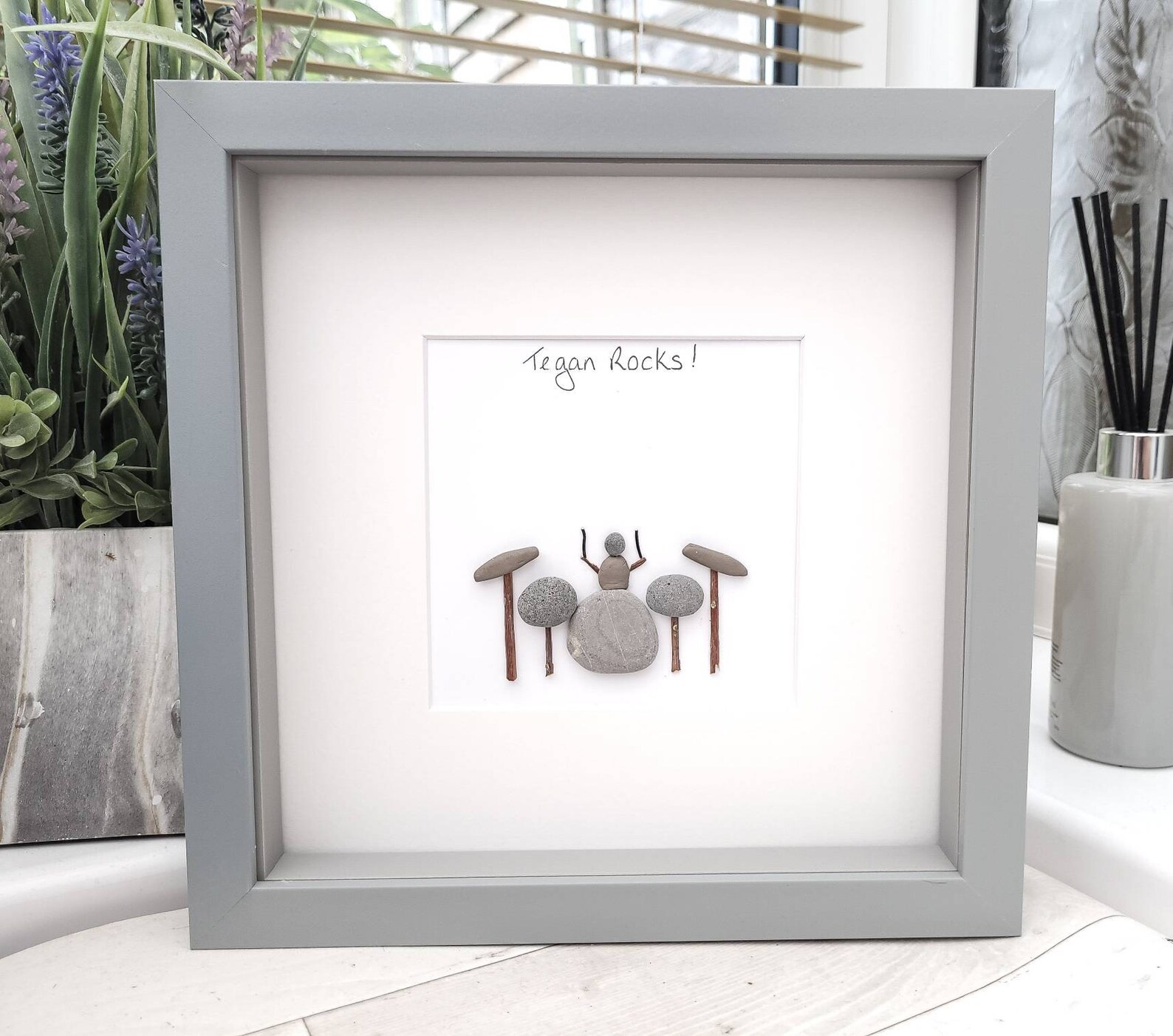Drummer Personalised Pebble Art | Drummer Gift | Music Lover Gift ...