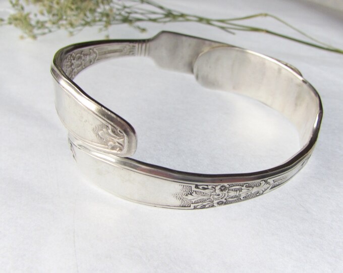 Silverware Cuff. Made From Two Antique Silver Plate Knives. - Etsy