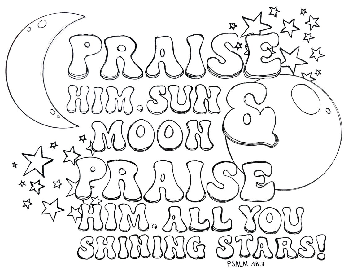 Psalm 148:3 Coloring Sheet - Etsy