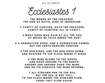 All is Vanity Poster - Etsy