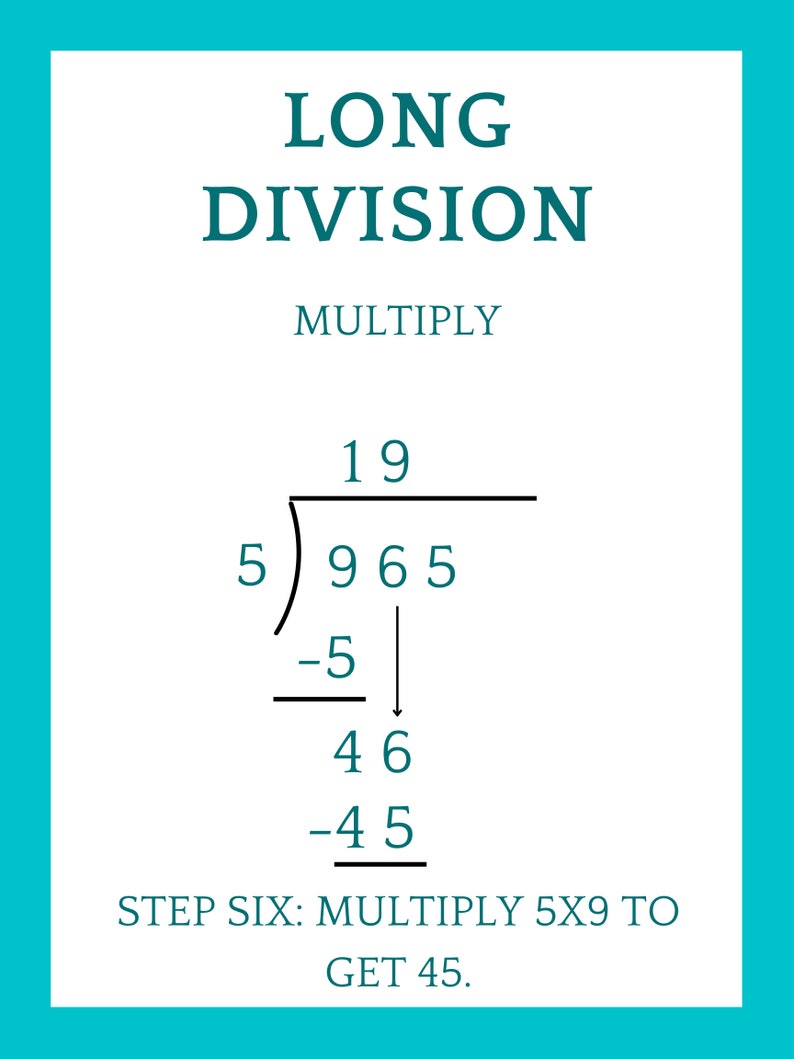 Long Division Posters Classroom Decor Print Laminate - Etsy