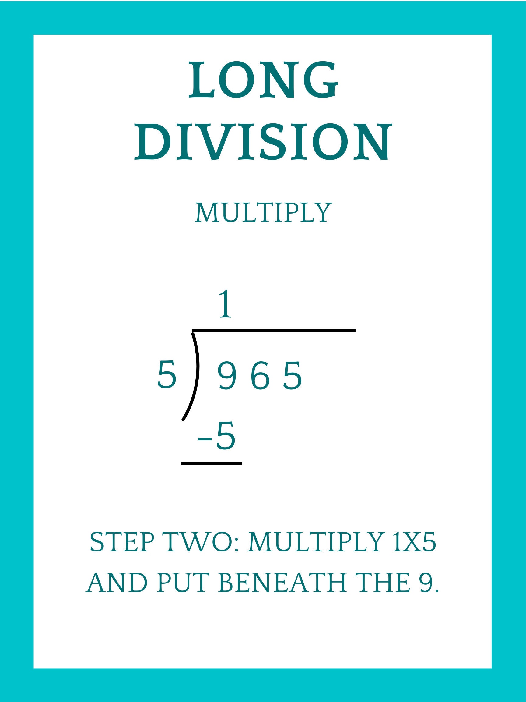 Long Division Posters Classroom Decor Print Laminate - Etsy