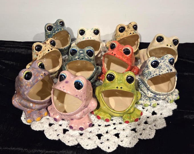 Frog, Ceramic, Kitchen Scrubby Holder, Sponge Holder, Sos Pad Holder ...