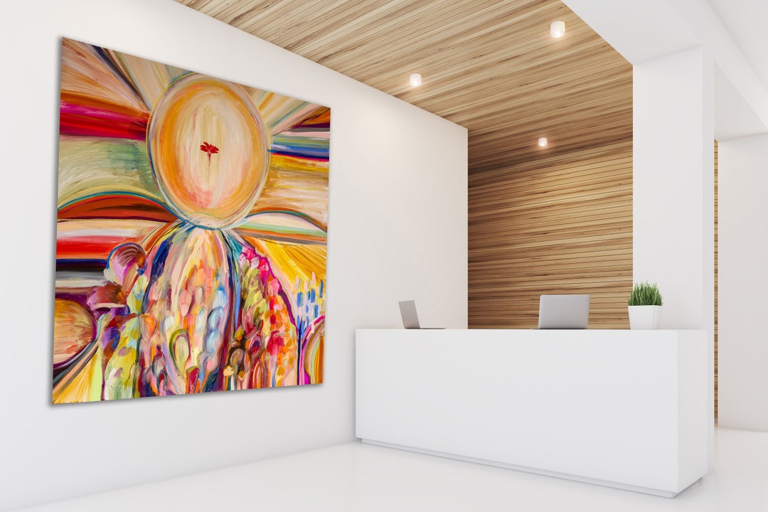 Centre of Energy, Bright Wall Art, Oversized Art, Statement Wall Art ...