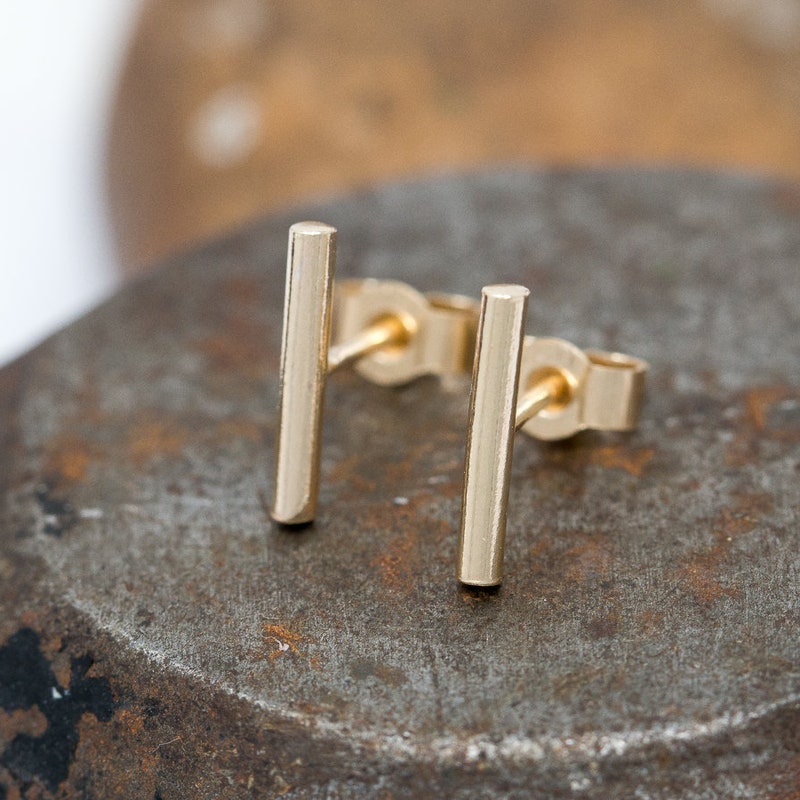 Gold Staple Earrings - Etsy