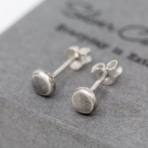 Sterling Silver Small Disc Earrings, Mini Dot Stud Earrings, Minimalist ...