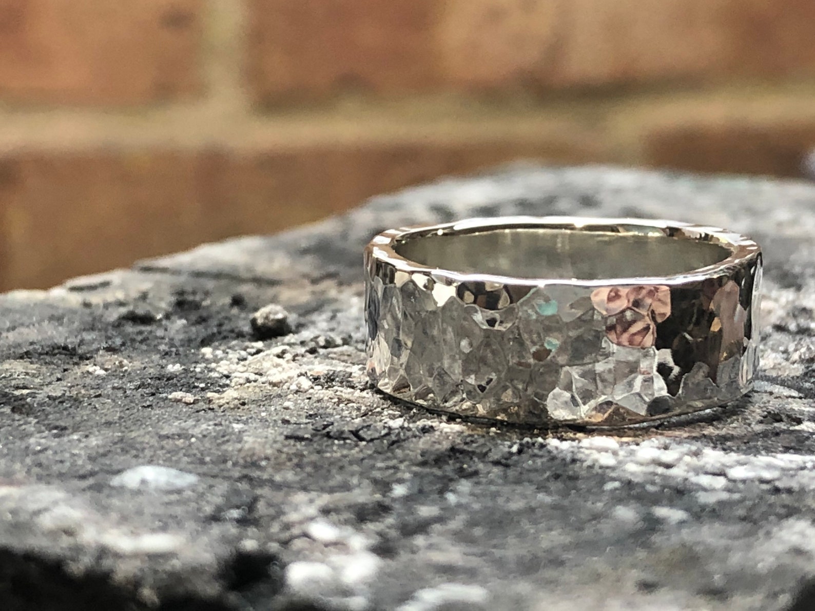 Personalised Sterling Silver Chunky Ring 8mm Solid Silver | Etsy