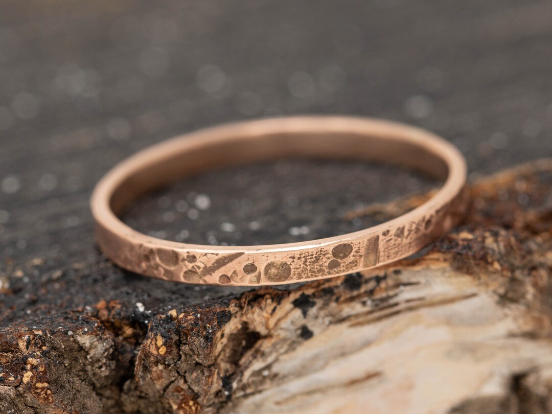 Amor Aeternus Ring, in 9ct Rose Gold, 2mm Wide, Handcrafted Celestial ...