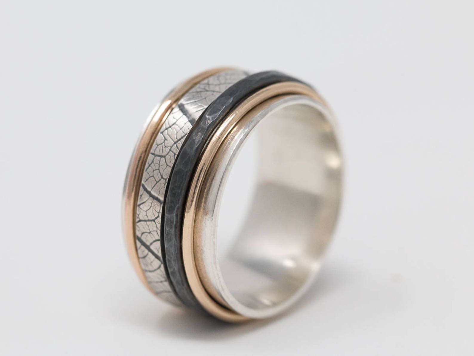 Sterling Silver and 9ct Yellow Gold Leaf Skeleton Detailed | Etsy