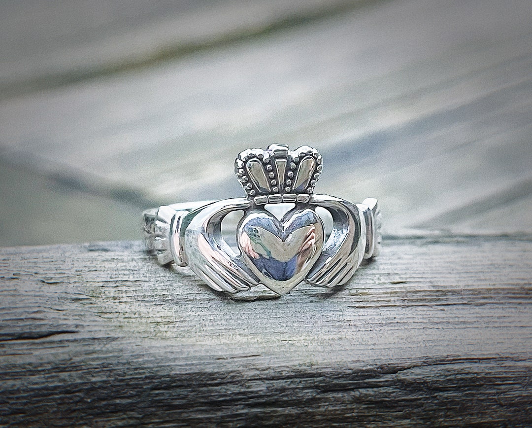 Mens Sterling Silver Irish Wedding Band, Claddagh Ring, Gents Claddagh Ring, Irish Wedding Ring ...