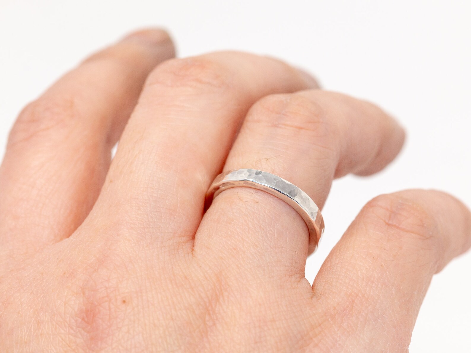 Sterling Silver Chunky Wedding Ring Settextured Sterling - Etsy UK
