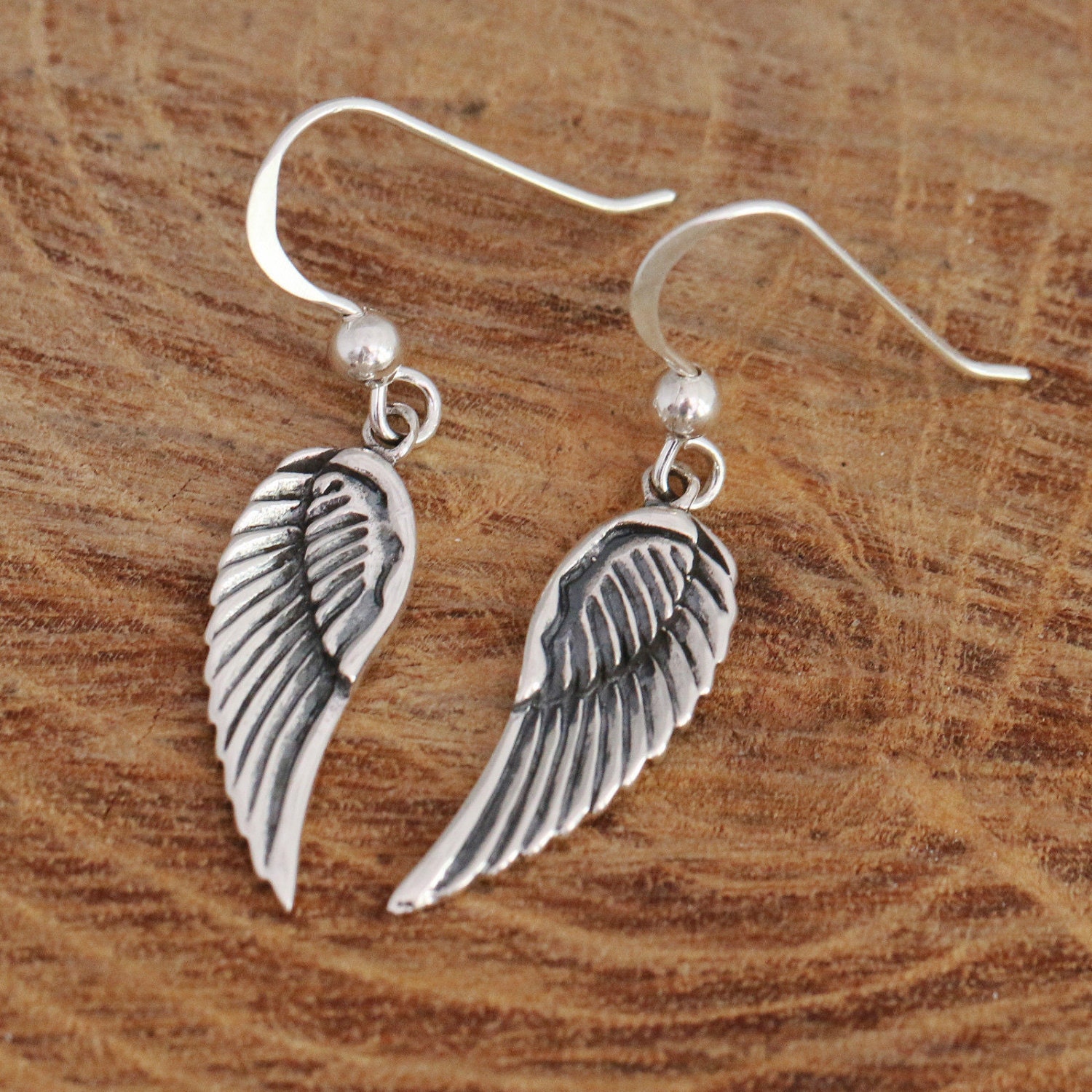 Sterling Silver Angel Wing Earrings, Silver Wing Earrings, Wing ...