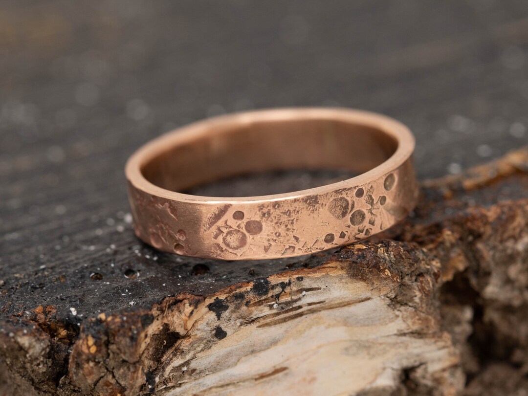 Amor Aeternus Ring, in 9ct Rose Gold, 4mm Wide, Celestial Inspired ...