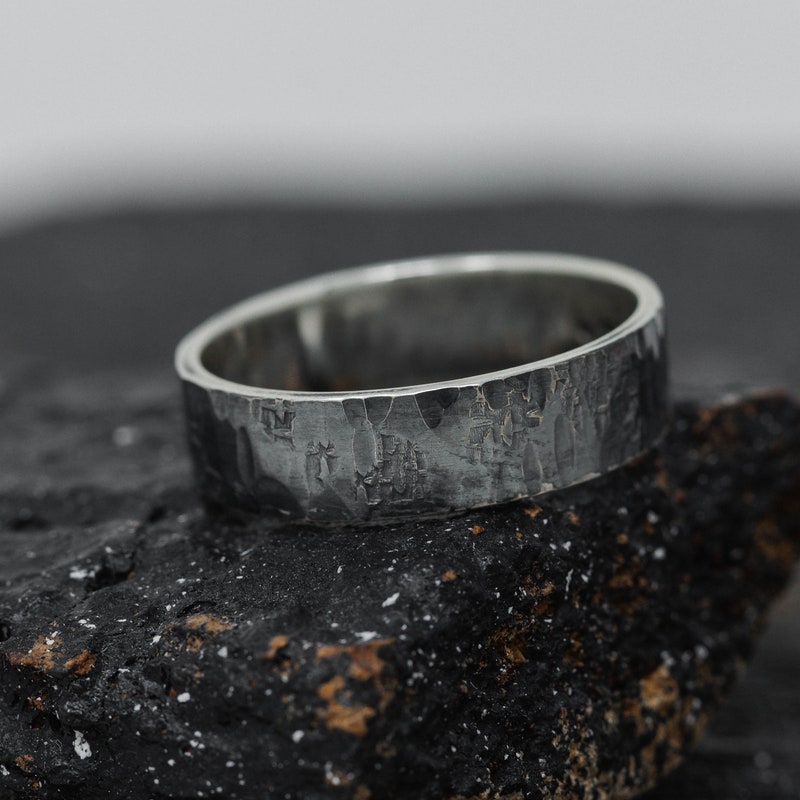 Rustic Silver Ring - Etsy