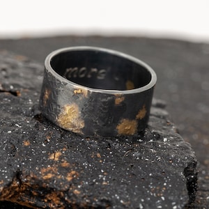 8mm 24K Gold Keum Boo Rustic Ring, Silver&gold Rustic Ring , Unisex ...