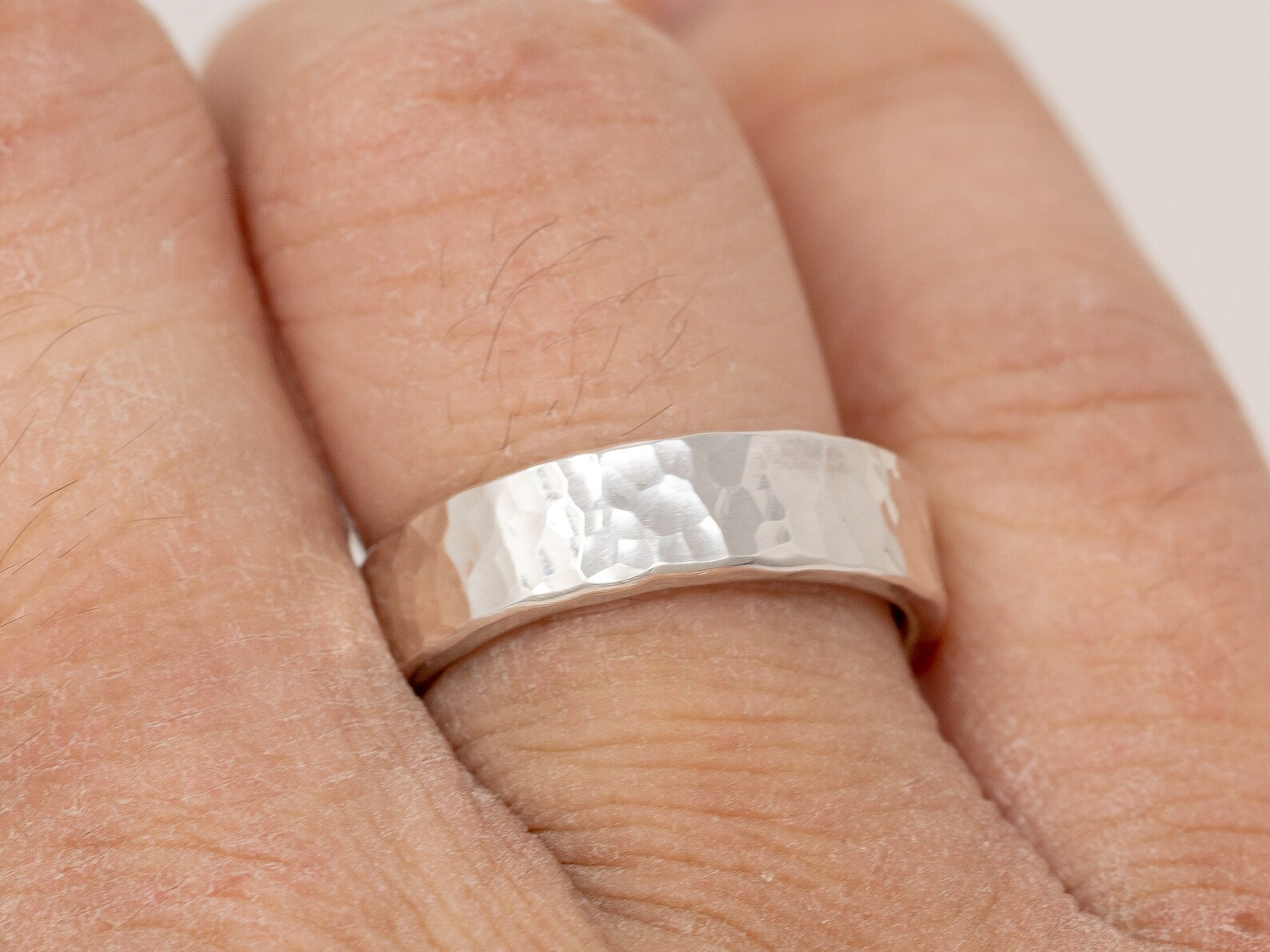 Sterling Silver Chunky Wedding Ring Settextured Sterling - Etsy UK