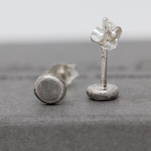 Sterling Silver Small Disc Earrings, Mini Dot Stud Earrings, Minimalist ...