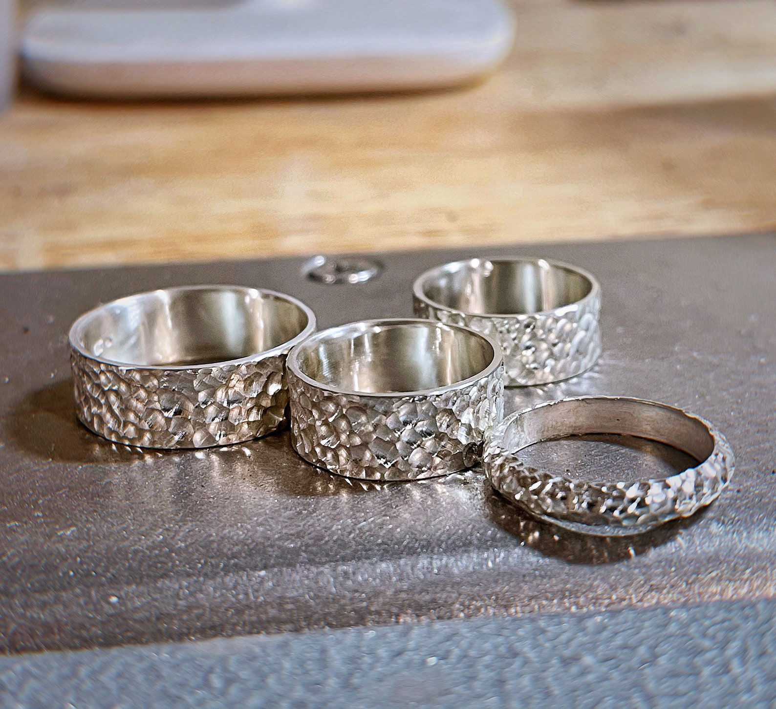 Solid Sterling Silver Mens Ring Handmade Riveted Ring | Etsy