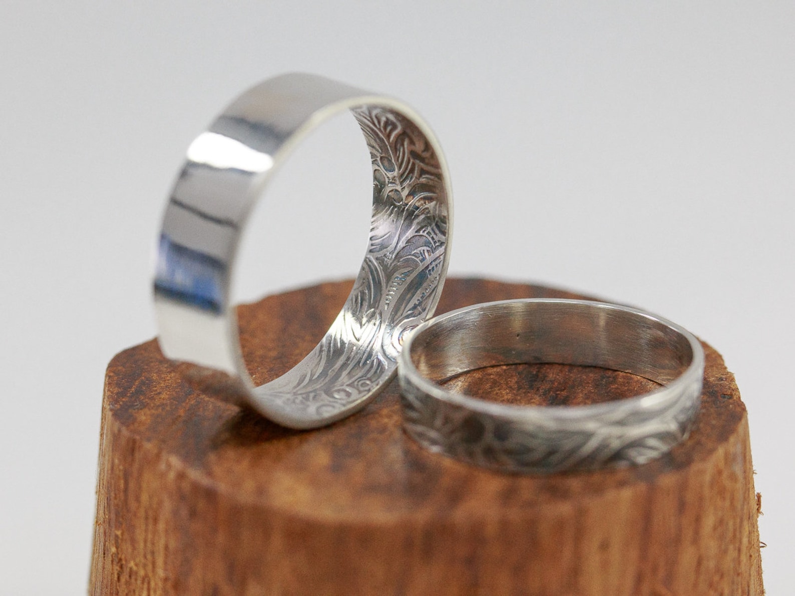 Sterling Silver Wedding Rings Wedding Band Set Couple | Etsy UK