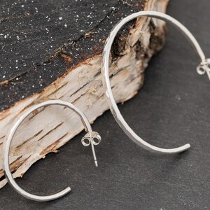 Sterling Silver Loop Earringssterling Silver Textured Earringsloop Stud ...