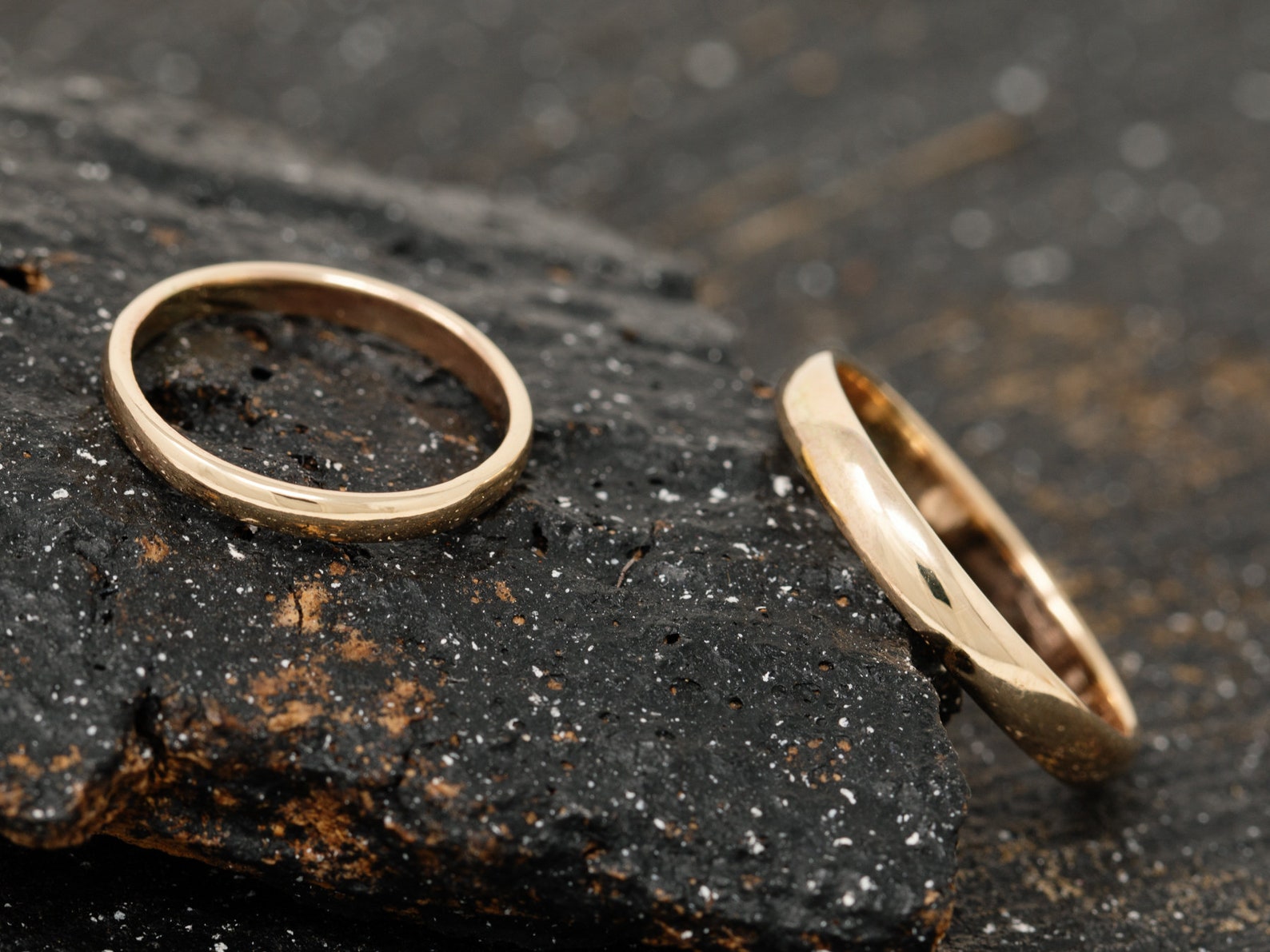 9ct Yellow Gold Wedding Ring Set9ct Gold Wedding BandsGold D | Etsy