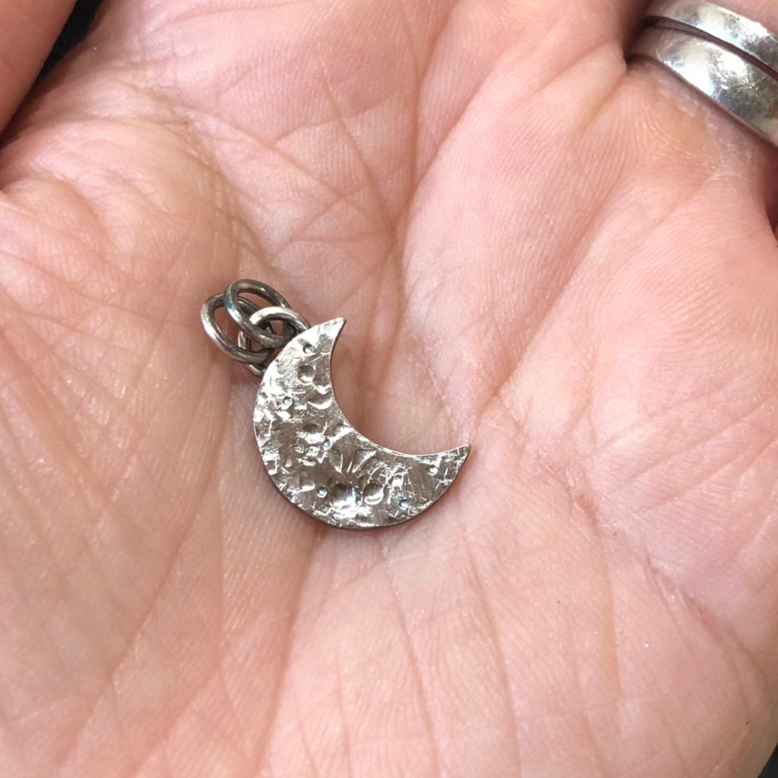 Handmade Sterling Silver New Moon Necklace, Lunar Necklace,Crescent ...