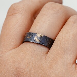 6mm 24K Gold Keum Boo Rustic Ring, Silver&gold Rustic Ring, Unisex ...