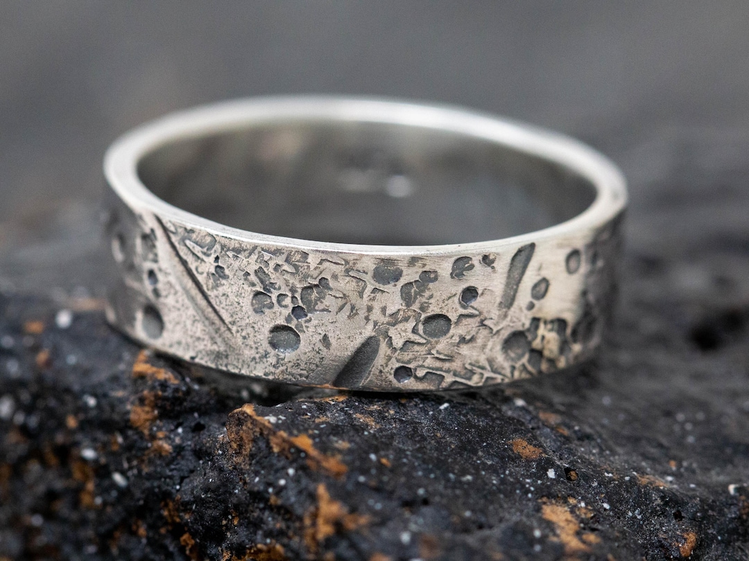 Amor Aeternus Ring, in Sterling Silver, 6mm Wide, Rustic Textured ...