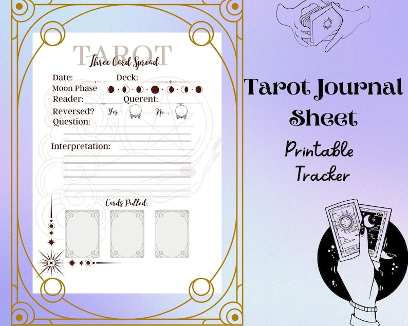Tarot Journal Printable: Reading Tracker Template (PDF Download) - Etsy