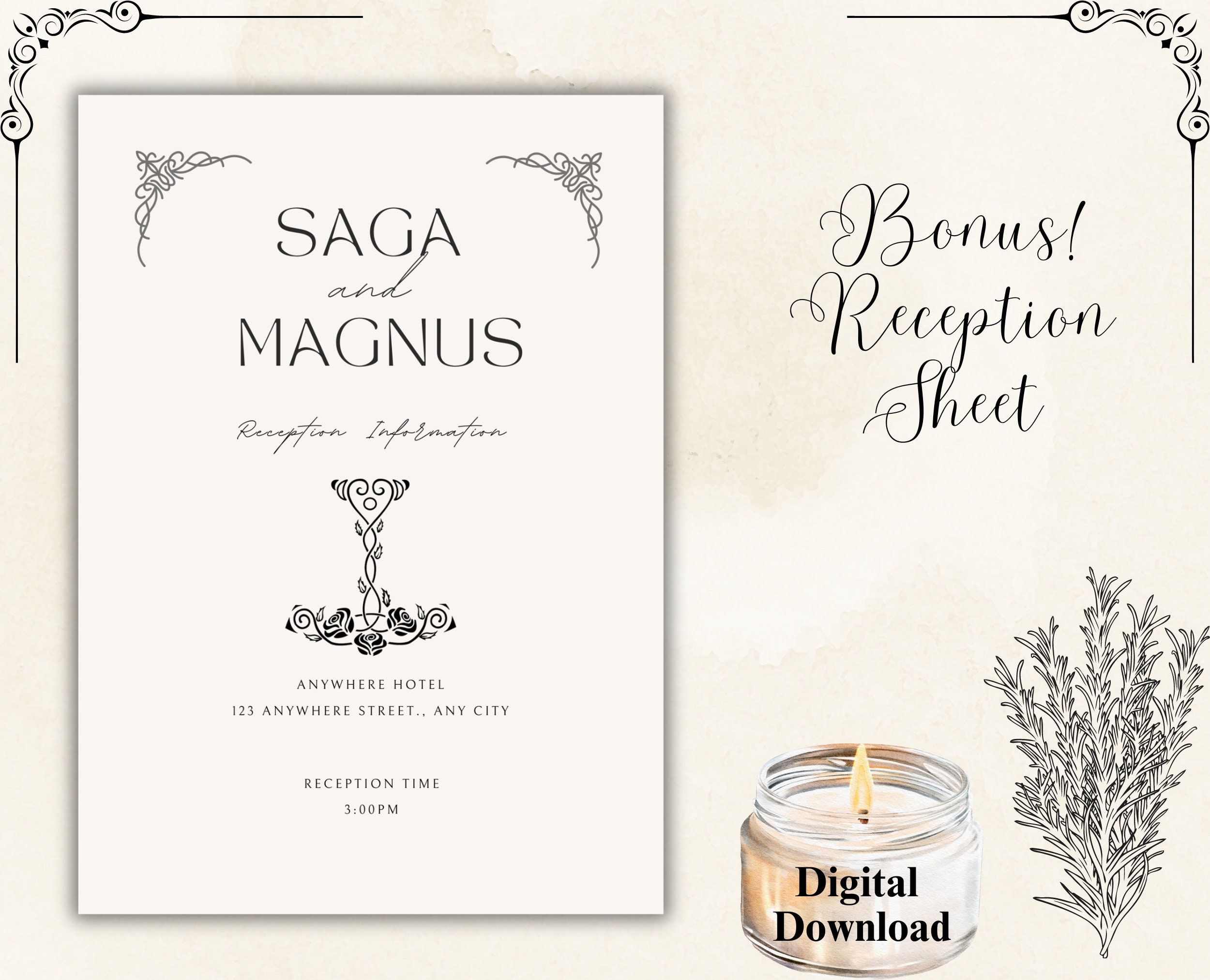 CUSTOM Pagan Viking Celtic Wedding Invitation, RSVP Card, Save the Date ...