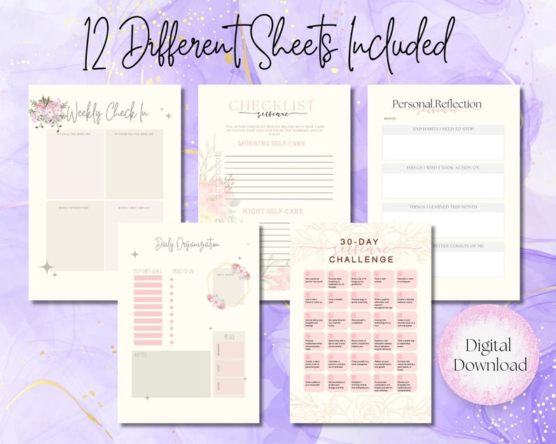 ADHD Self-care Planner: Wellness Journal & Challenge (digital Download ...