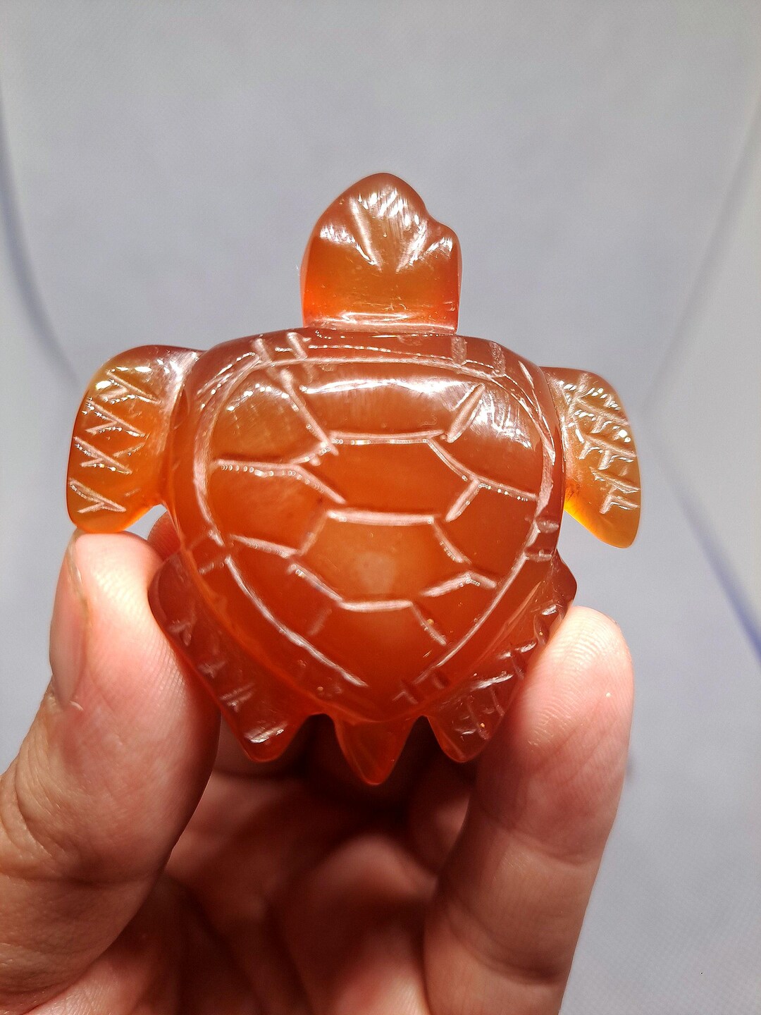Carnelian Crystal Turtle, Hand Carved Carnelian Turtle Carving ...