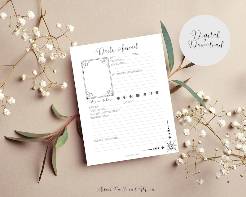 Tarot Journal Printable: Daily Reading Tracker (PDF Download) - Etsy