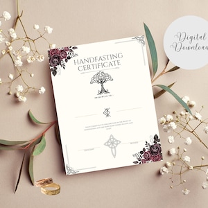Handfasting Certificate Printable: Celtic Wedding Keepsake (digital ...