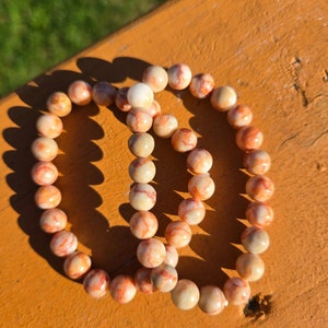 Red Network Jasper Bracelet: 8mm Stone Bead Crystal Healing - Etsy