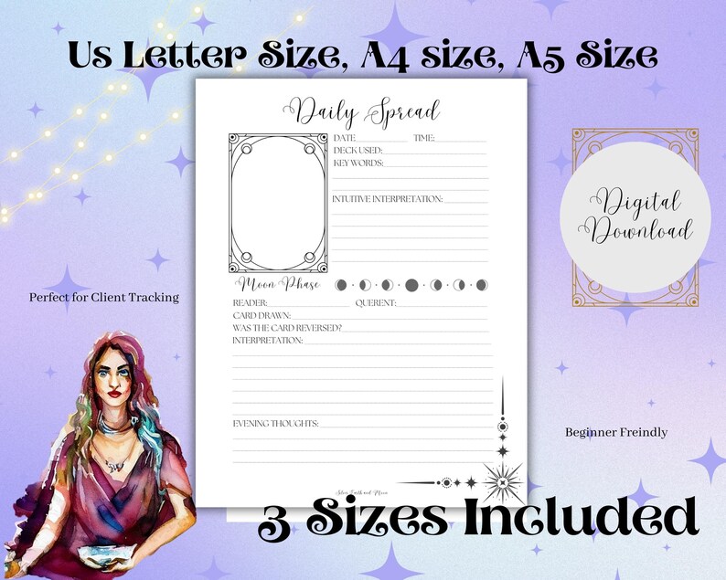 Tarot Journal Printable: Daily Reading Tracker (PDF Download) - Etsy
