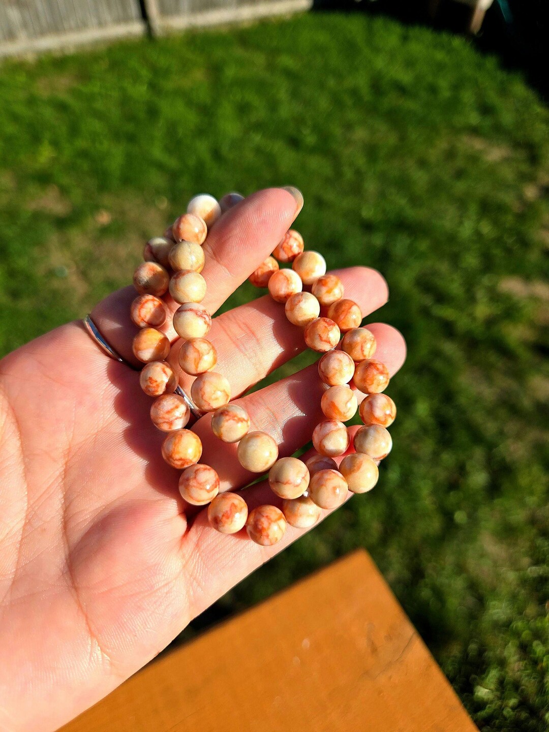Red Network Jasper Bracelet: 8mm Stone Bead Crystal Healing - Etsy