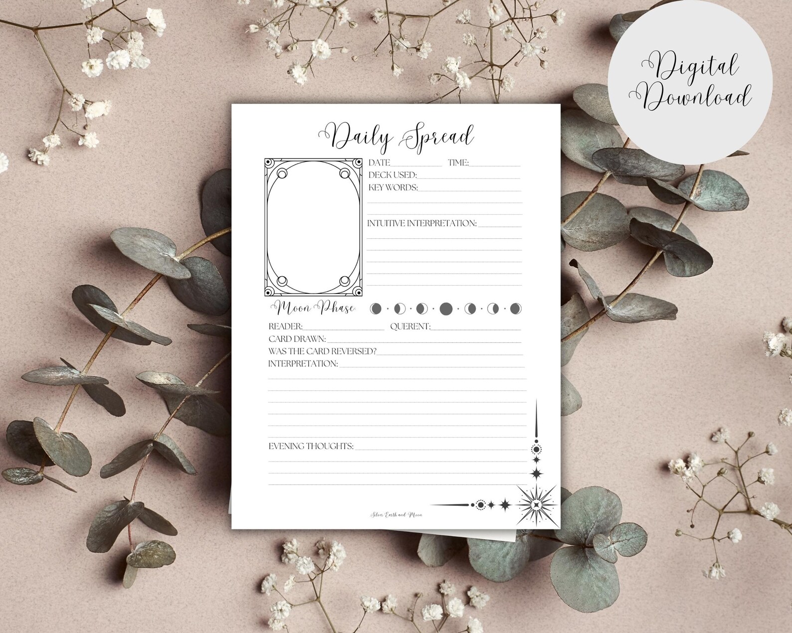 Tarot Journal Printable: Daily Reading Tracker (PDF Download) - Etsy