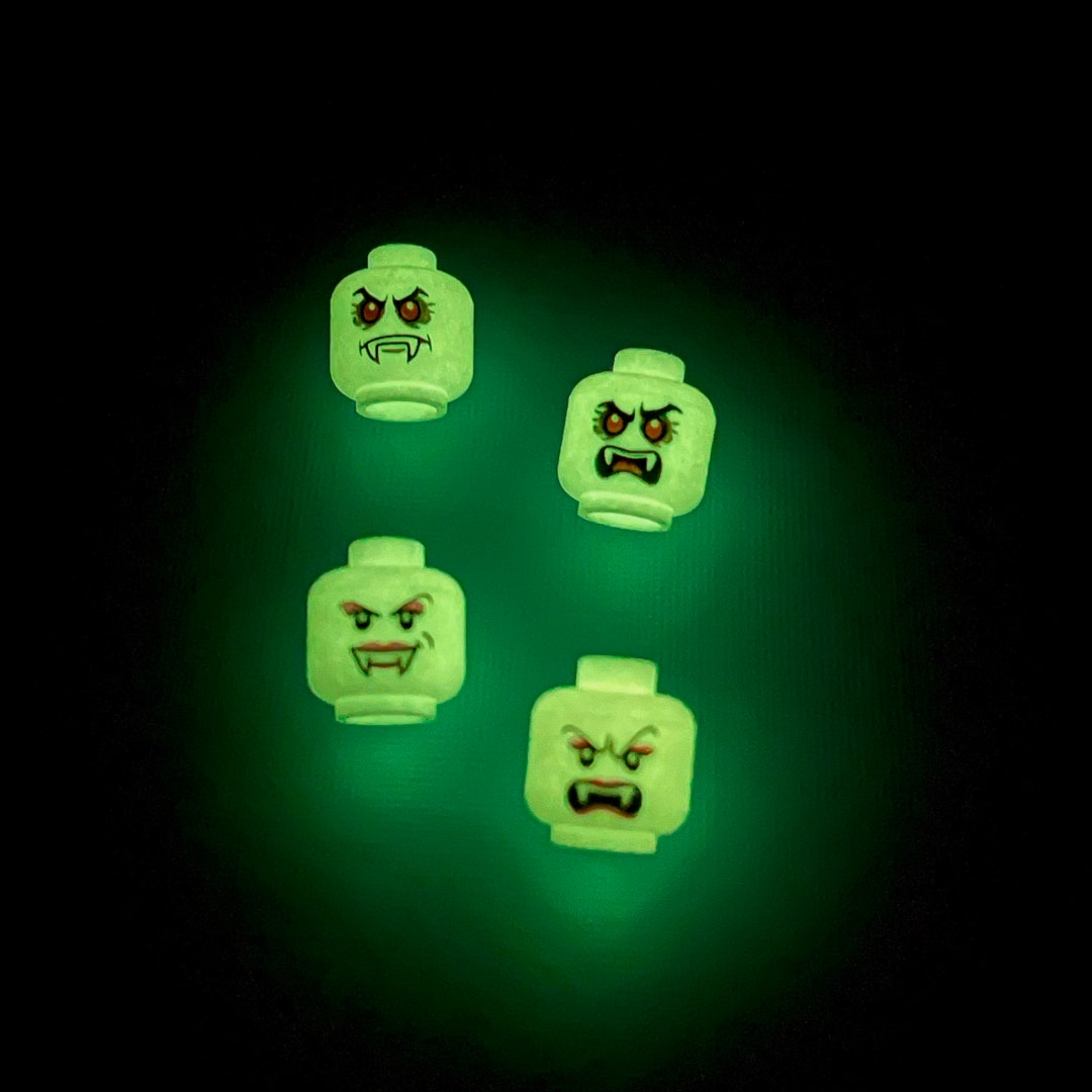 Glow in the Dark Vampire Head Stud Earrings...handmade Using LEGO ...