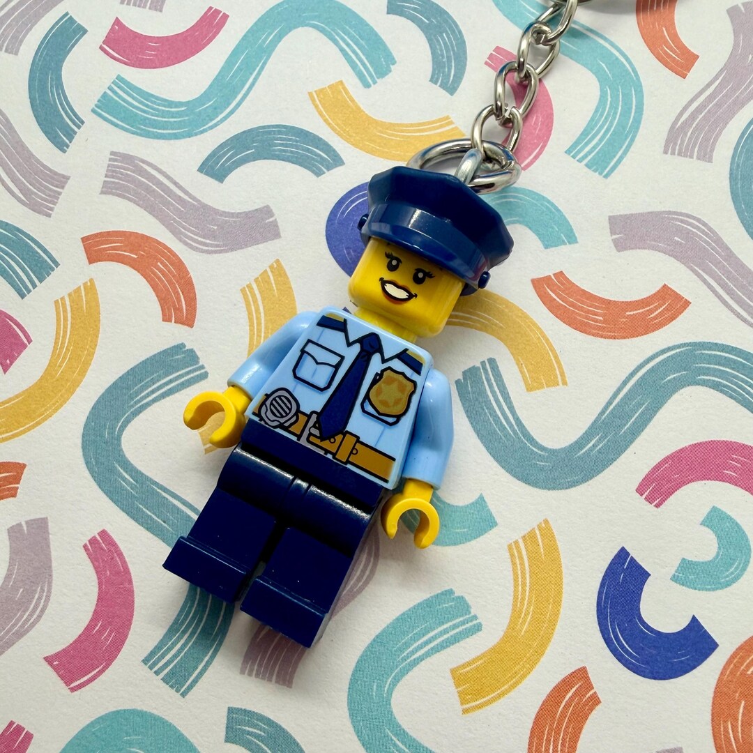 Police Girl Minifigure Keychain - Etsy